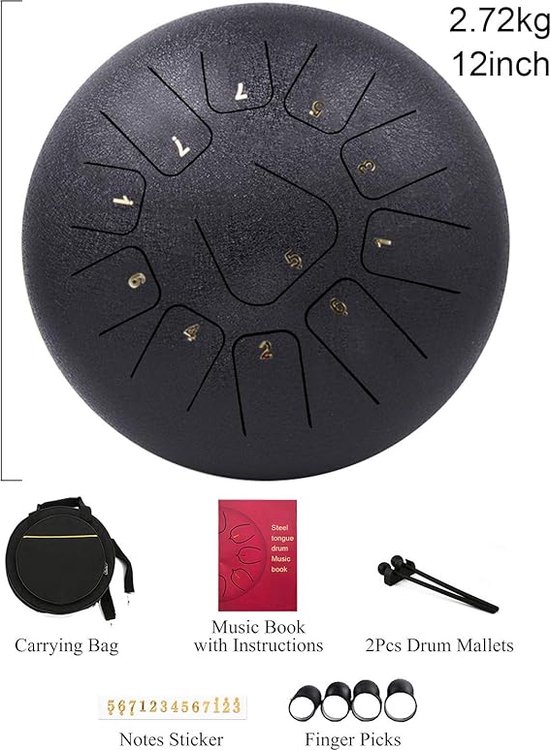 Handpan tongdrum Tongtrommel - Schijftrommel - Tong Drummer 12 inches ...