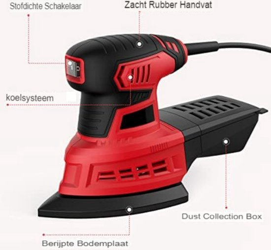 Handpalmschuurmachine - Handpalm schuurmachine - 200W - 12500RPM | bol