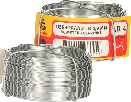 Deltafix IJzerdraad - 2x rol - 0,9 mm x 50 m - verzinkt staal ...