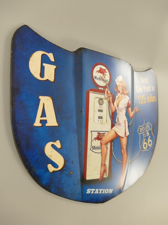 Wanddecoratie Route 66 Gasstation. Pinup | bol