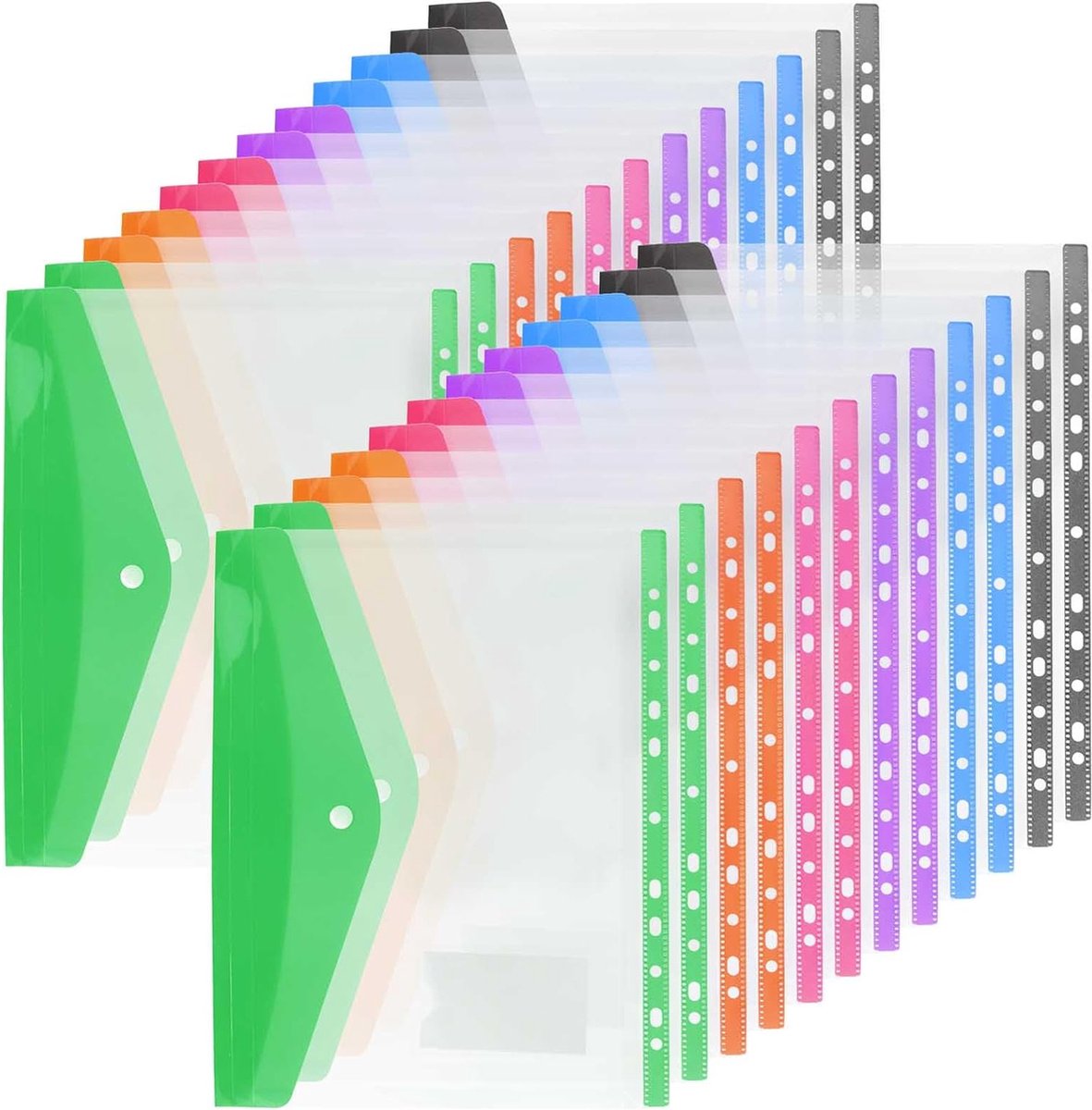 24 Pièces Dossier de Documents A4, Pochette de Documents 6 Couleurs A4 ...