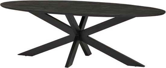 Table à manger Colombia 180 cm ovale en manguier - noir | bol.