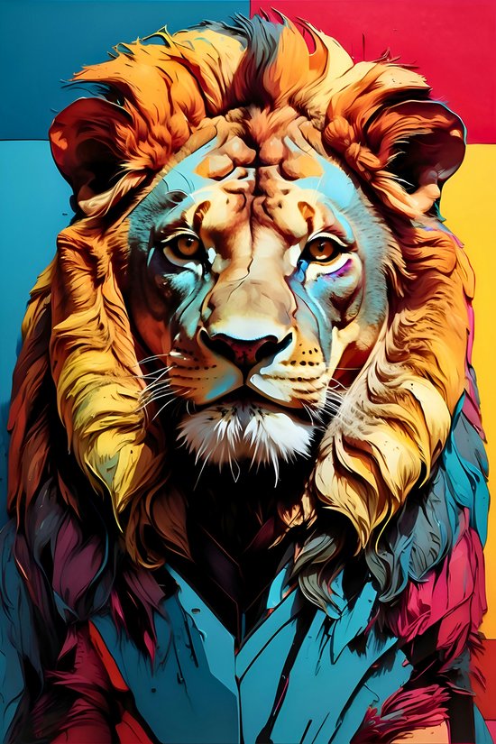 Leeuw Poster | Pop Art | Poster Leeuw | Kleurrijke Poster ...