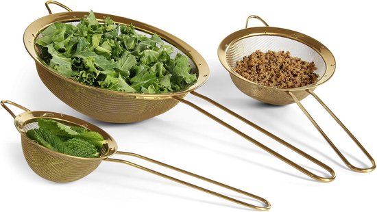 Zeef Set Premium Fijnmazig - 304 Roestvrij Staal (18/8) – 8.5/14/20 cm ...