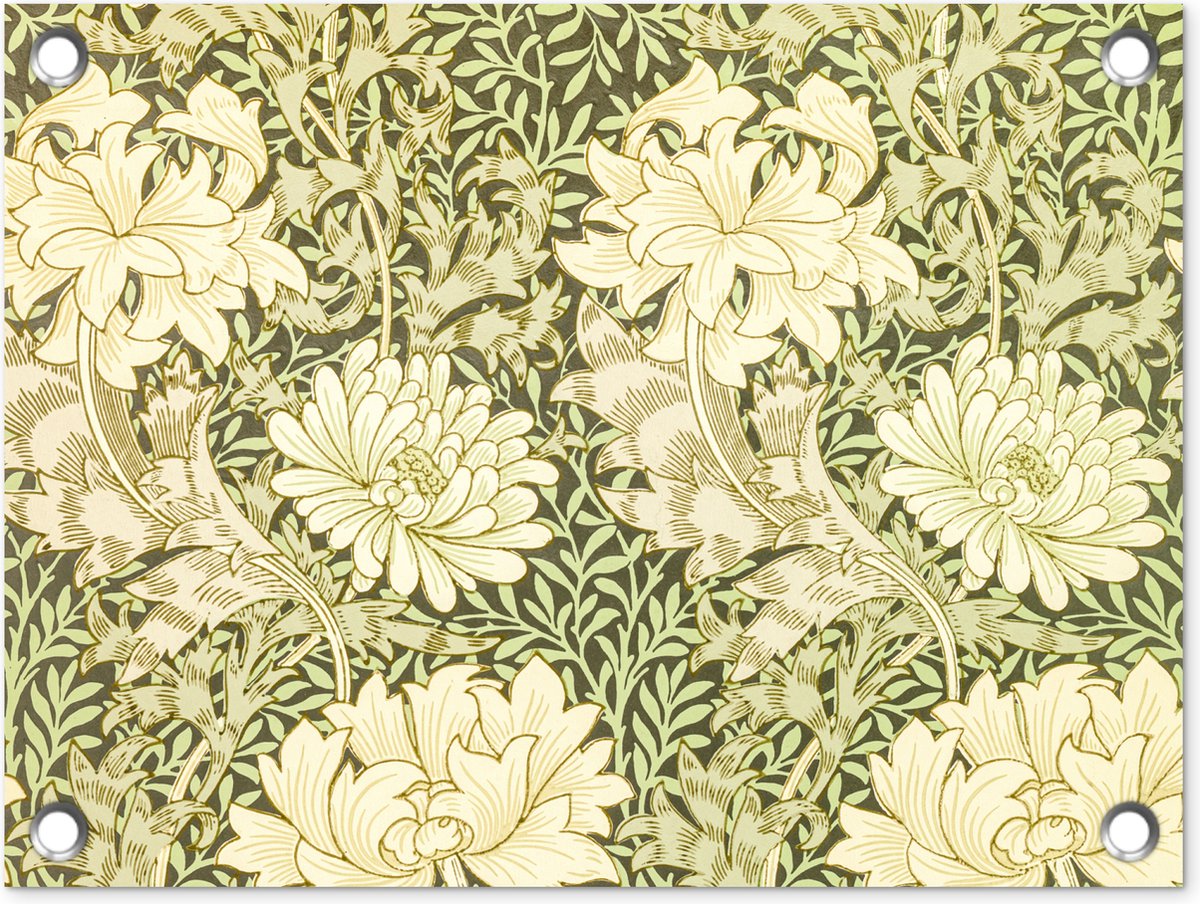 Tuin decoratie Rozen - Bloemen - Groen - William Morris - 40x30 cm ...