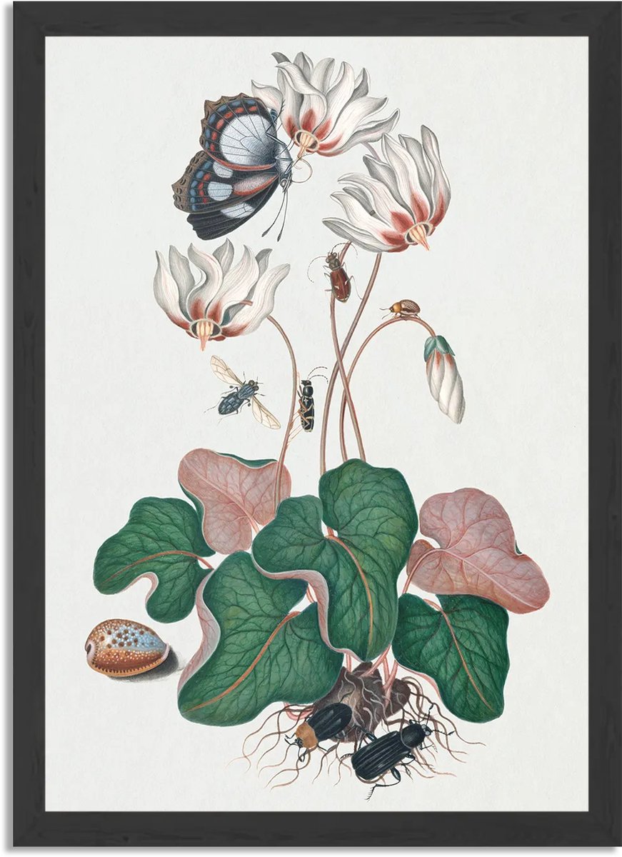 Poster Prent Natuur Vogel en Bloemen 12 Rechthoek Verticaal Met Lijst ...