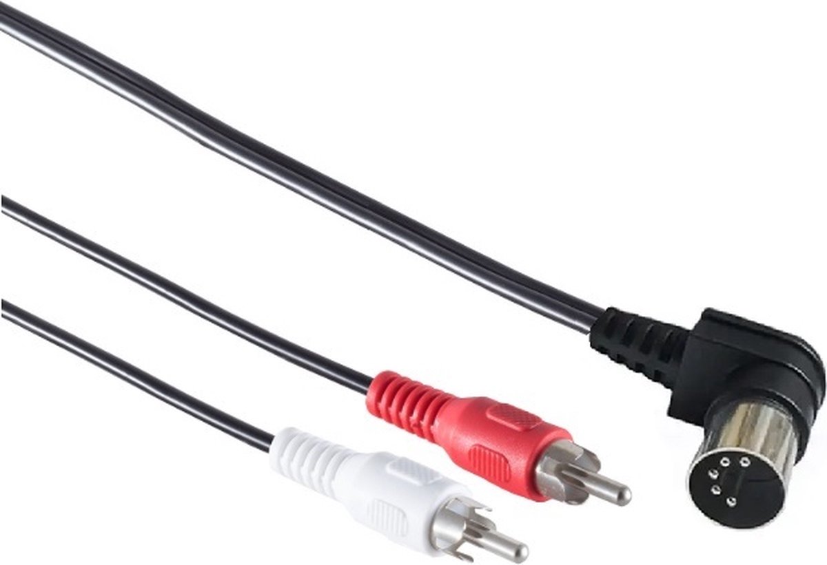DIN 5-pins haaks - Tulp stereo 2RCA audiokabel (afspelen) / zwart - 0 ...