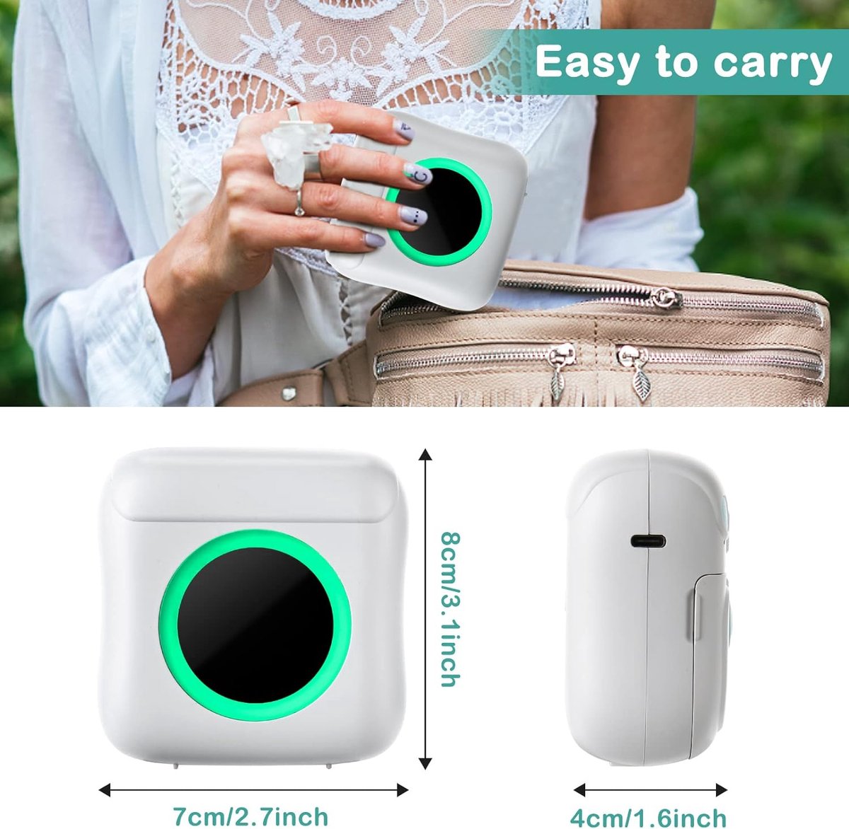 Equivera Mini Printer - Pocket Printers - Draagbare Printer - Mobiele ...