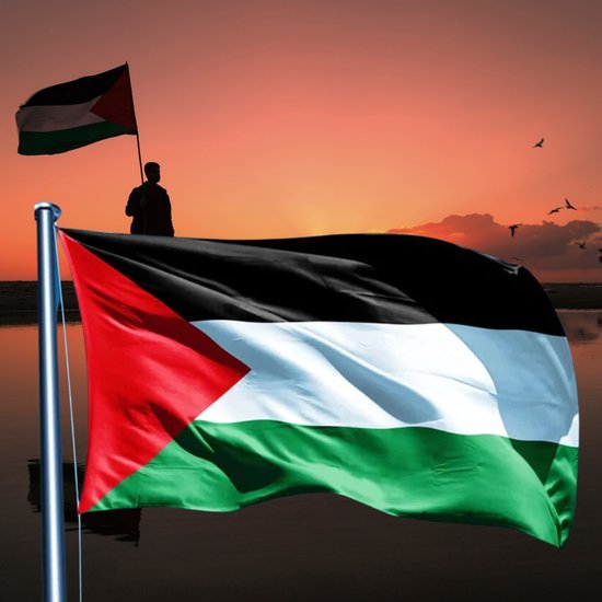 Officiële Palestijnse vlag 2 Stuks | + Sticker | Palestina Vlag | 150 x ...
