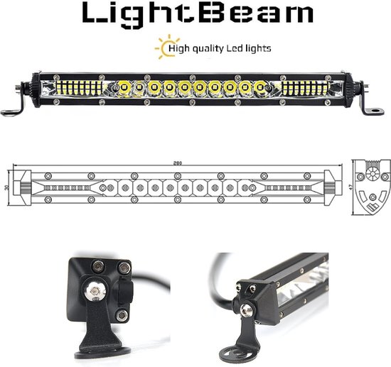 Led Light bar 36 watt UNIEK model R10 gecertificeerd 2500 Lumen | bol.com