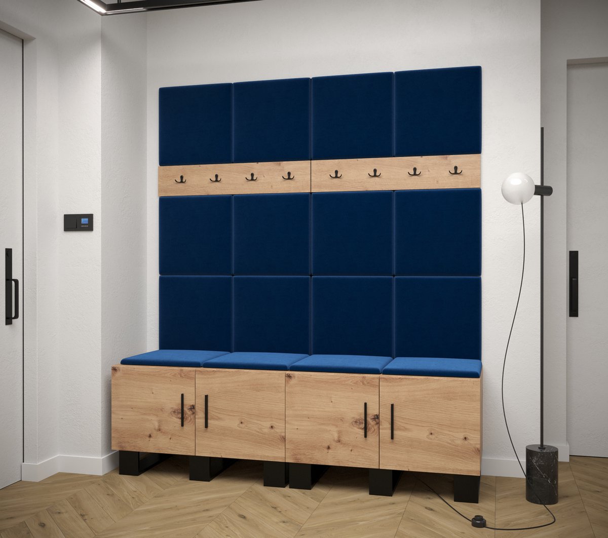 Garderobekast Ganggarderobe Compacte garderobe Vestibule Wandkast Plank ...
