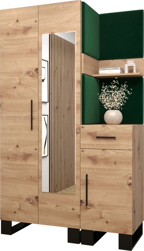 Garderobekast met spiegel Ganggarderobe Compacte garderobe Vestibule ...