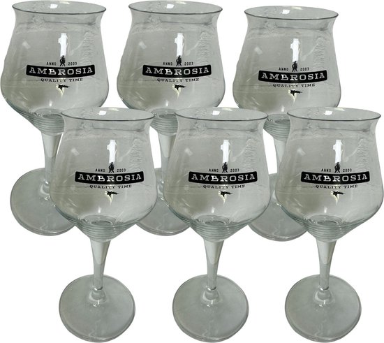 Ambrosia bierglas op voet 25cl - 6 stuks | bol