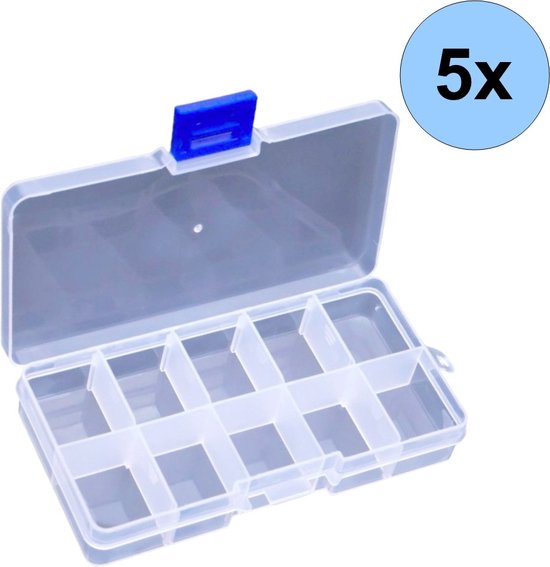 Fako Bijoux® - Opbergdoos - 10 Vakjes - Kralendoos - Opbergbox ...