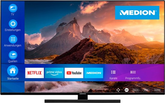 Medion QLED Smart TV X16588 (MD 30069) - 65 inch (163 cm) - 4K Ultra HD Televisie -... | bol