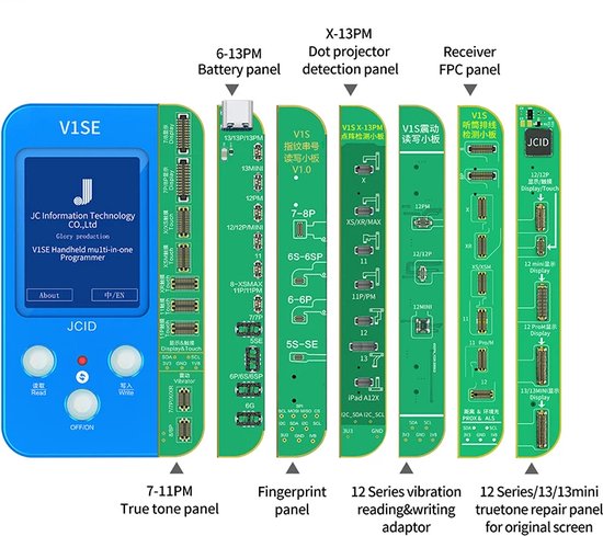 JCID V1SE Programmer voor iPhone - Scherm, batterij, fingerprint ...