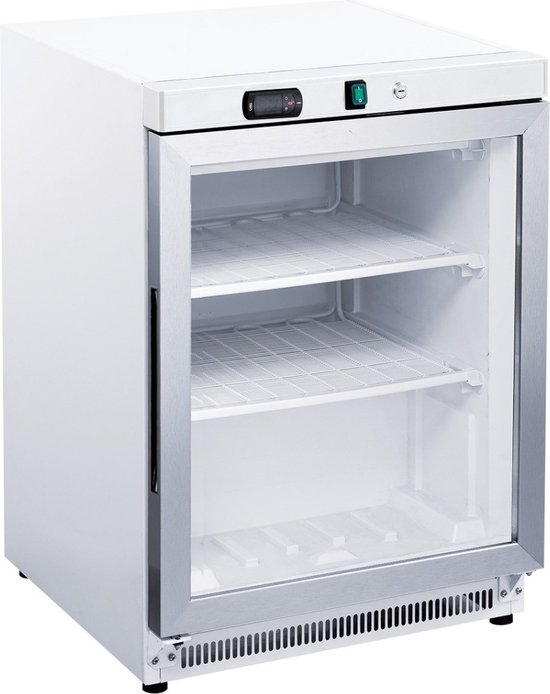 Maxima Vrieskast 200 L Wit met Glazen Deur - Professionele Vriezer ...