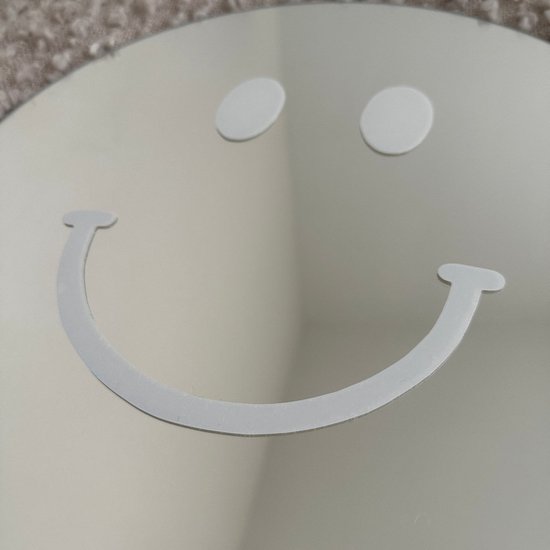 Witte Smiley Spiegel - 38cm - Rond | bol