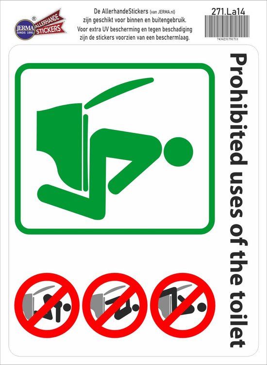 Prohibited uses of the toilet. Hoe gebruik je de wc sticker. | bol