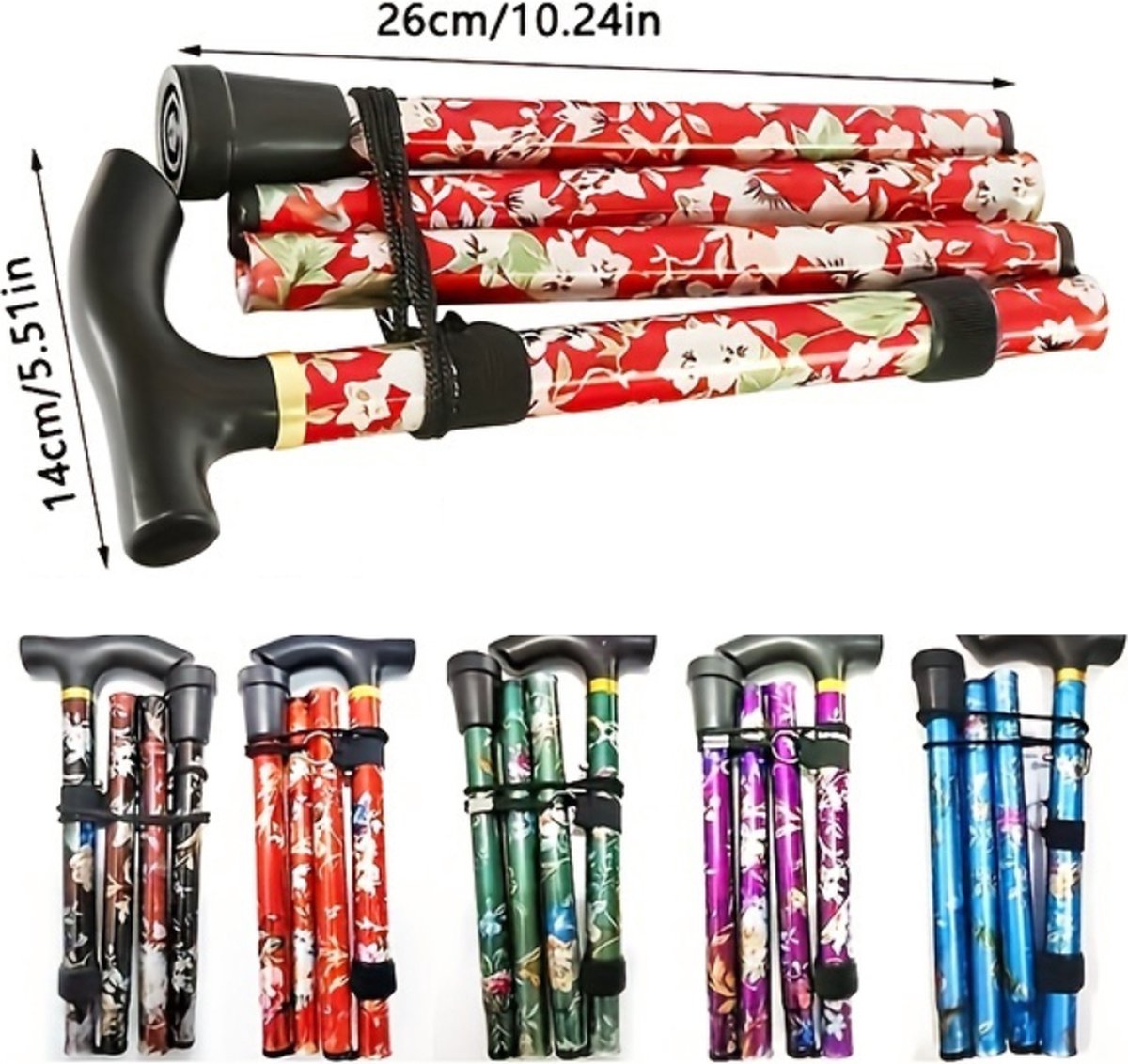 Opvouwbare Wandelstok - Inklapbare Wandelstok - Wandelstok Opvouwbaar ...