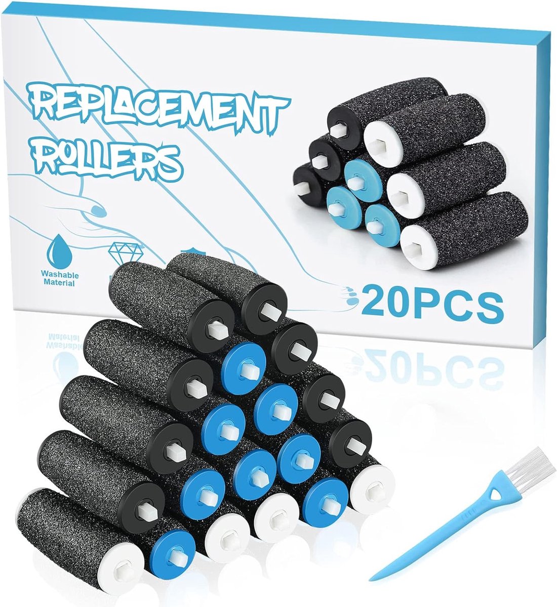 20 stuks] vervangende rollen voor Velvet Smooth, 3 soorten ruwheid ...