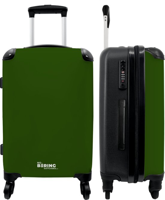 NoBoringSuitcases.com - Grote koffer - Groen - Effen - Reiskoffer met 4 ...
