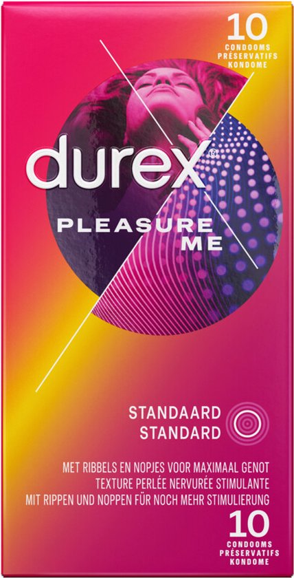 Durex - Condooms Pleasure Me - Met Ribbels en Noppen voor Extra Stimulatie - 10 stuks | bol