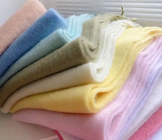 Sjaal Army green / Fluffy met franjes / chunky fluffy scarfs ...