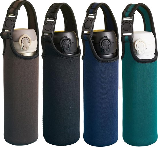 Pack of 4 Bottle Sleeves, Neoprene Bottle Protective Case, Glass Bottle ...