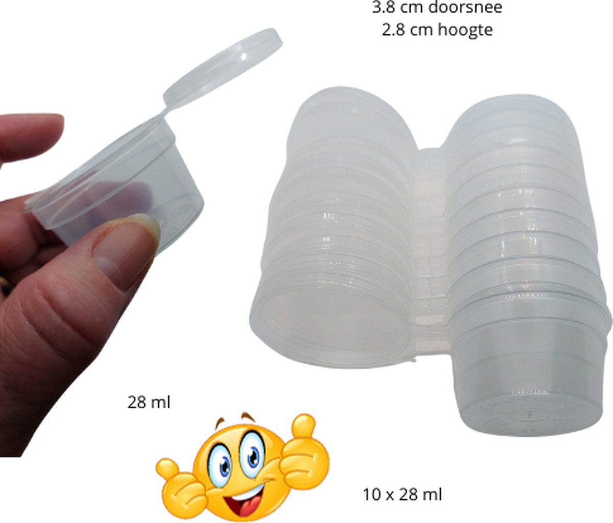 10 potjes met deksel- inhoud 28 ml - Kleine Potjes - Cups - Sausjes ...
