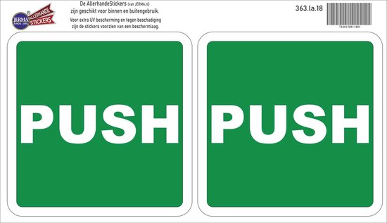 PUSH sticker set 2 stuks | bol
