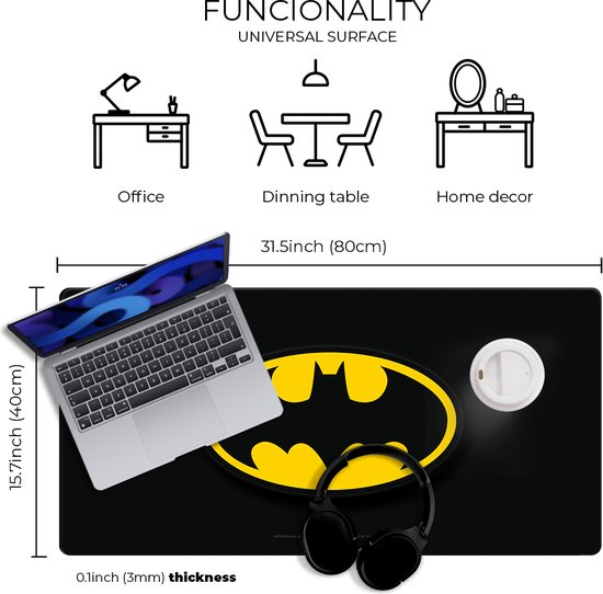 Gaming Mat 80x40cm Batman Logo | bol