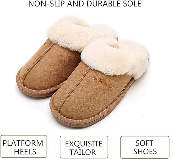 DiverseGoods Dames Sloffen - Warme Winter Slippers van Zacht Nepbont ...