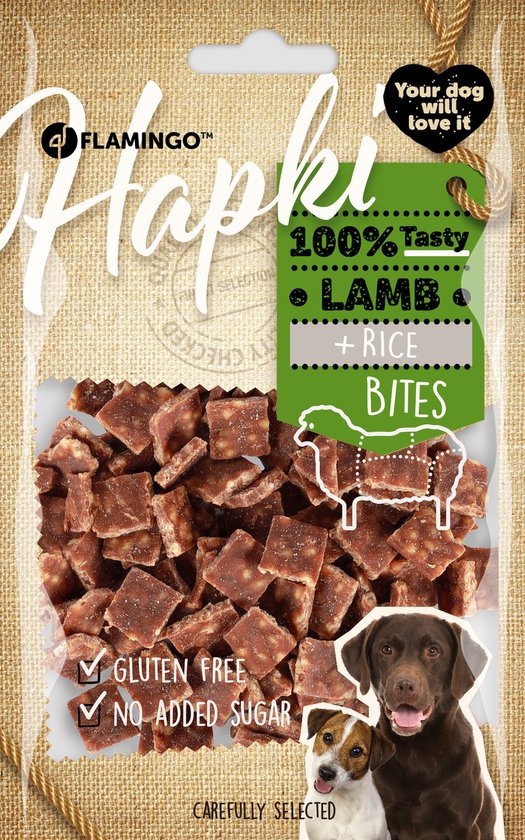 Flamingo Hapki - Snack Honden - Hapki Lam- & Rijsthapjes 85gr - 1st | bol