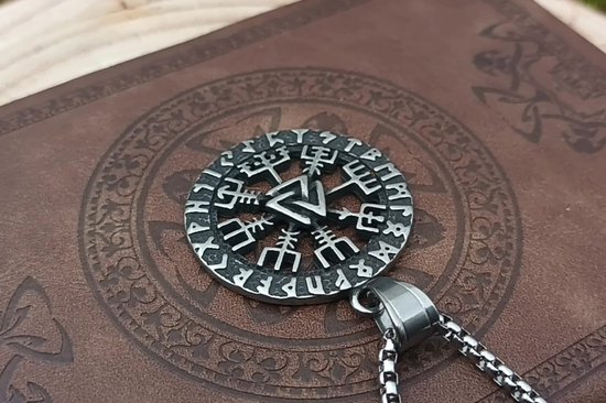 [Two Ravens] Viking Ketting - Viking Sieraden - Viking Kompas Hanger ...