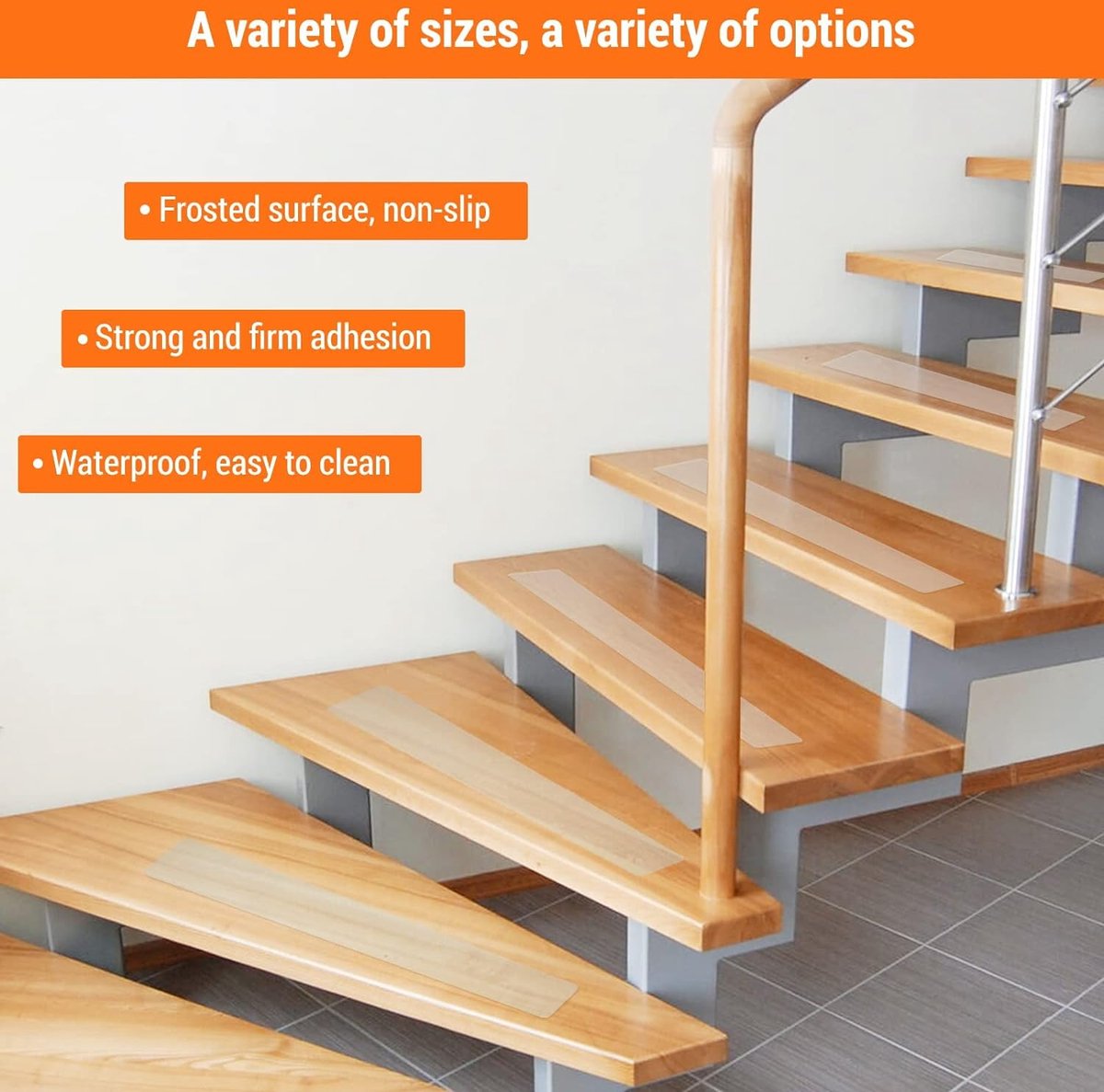 Antislip trappenstrepen, transparant plakband, 10 x 80 cm, set ...