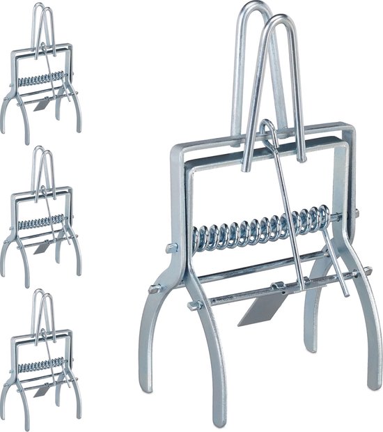 relaxdays 4 x muizenval - muizenklem - muizenvanger - metaal - voor ...