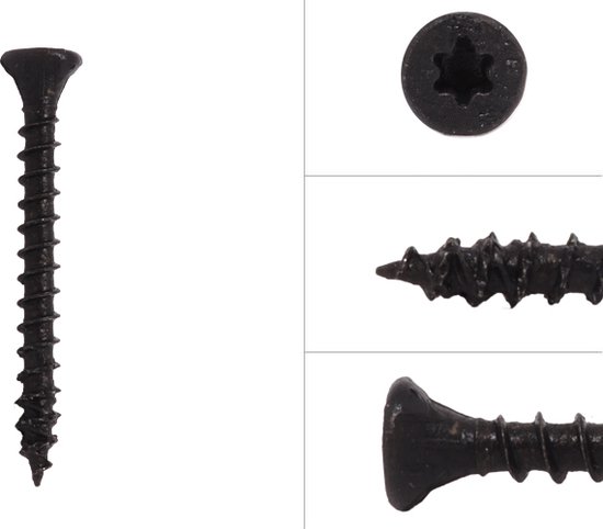 Wovar Zwarte Schroeven Verzinkt 3 x 30 mm Torx 10 | 100 Stuks ...