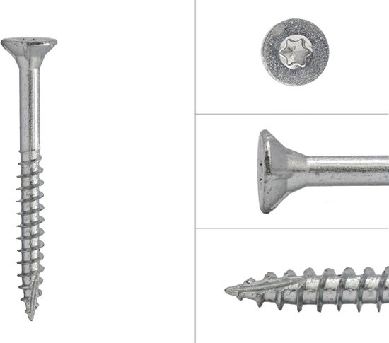 Wovar Tuinschroeven Verzinkt 5 x 50 mm Deeldraad Torx 25 | Doos 200 ...
