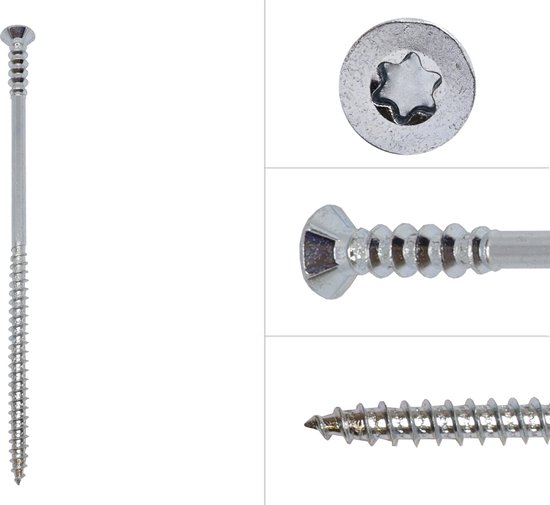 Wovar Stelschroeven Verzinkt 6 x 145 mm Torx 25 | Doos 100 stuks | bol