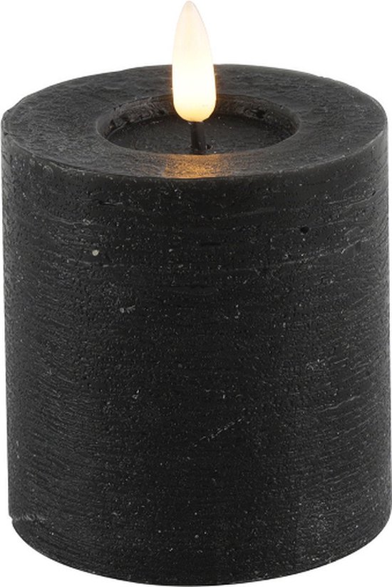 led kaars zwart - 7,5x8cm - Vintage & More - led kaars - led kaarsen ...