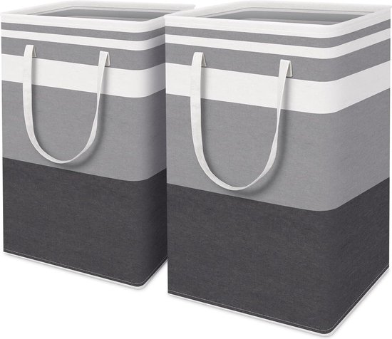 2-pack grote wasmand - vrijstaande wasmand, opvouwbare wasmand met verlengde... | bol