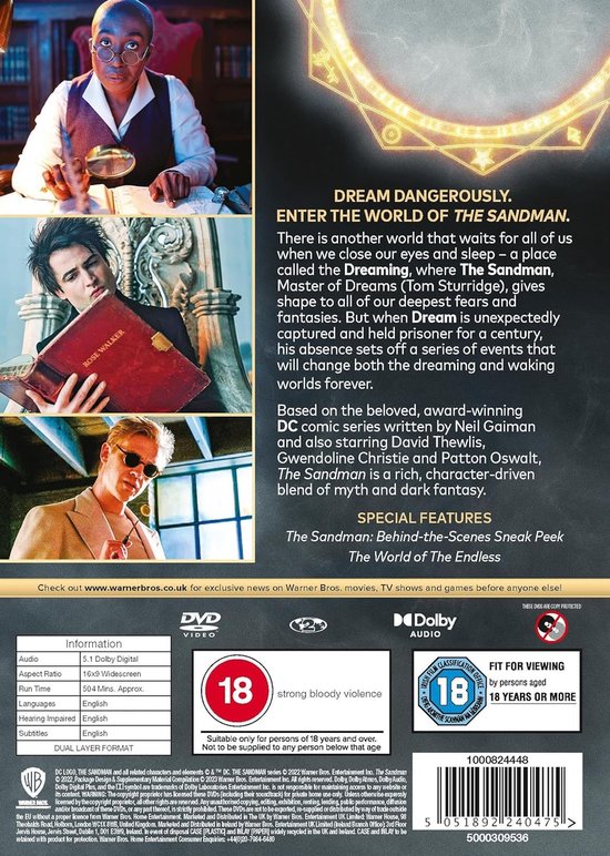 The Sandman Seizoen 1 - DVD - Import zonder NL OT (Dvd), Boyd Holbrook ...