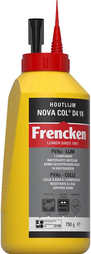 Houtlijm Novacol D4 1K (750gr) | bol