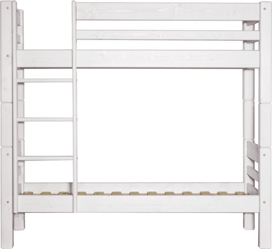 MOJO Stapelbed rechte ladder White Wash 70 x 160 cm - exclusief montage ...
