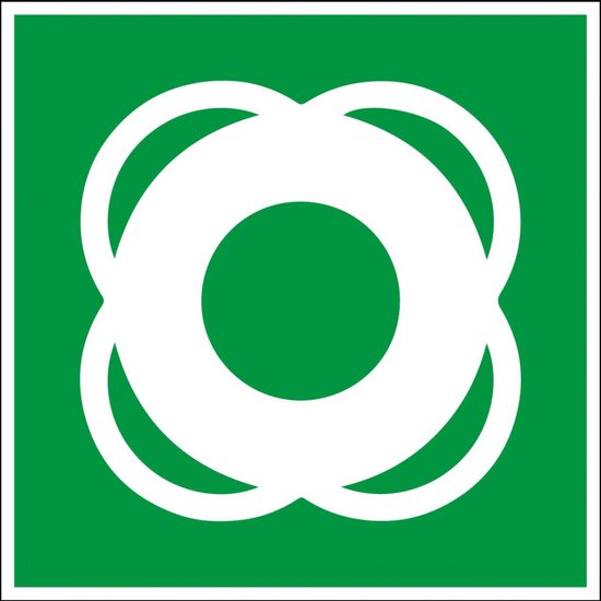 Reddingsboei sticker - ISO 7010 - E040 400 x 400 mm | bol