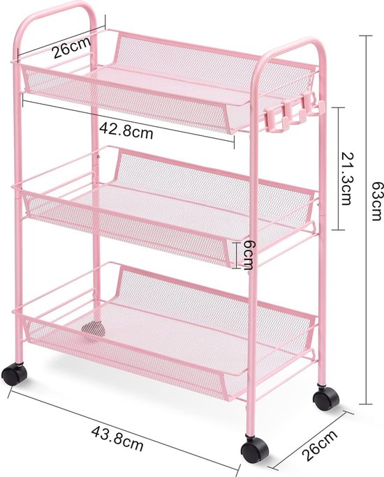 multifunctionele trolley met wieltjes voor keuken, kantoor, badkamer ...