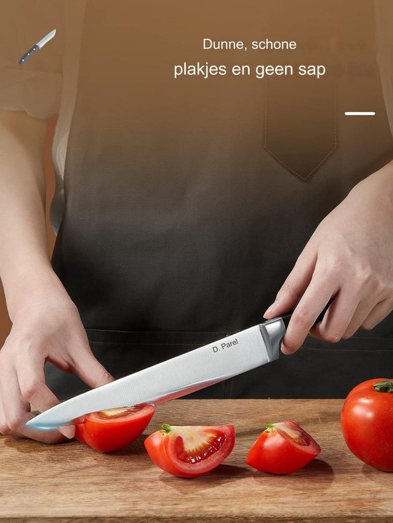 6-delige Messenset met Messenblok - met Houten blok - Koksmessenset met ...