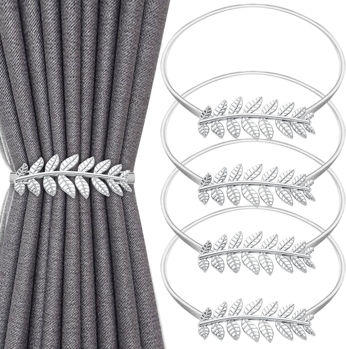 Lot de 4 supports de rideaux pour rideaux, pinces à rideaux en métal ...