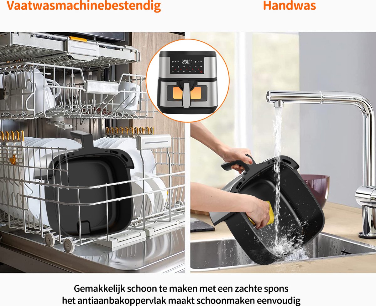 Airfryer 9.7L-Heteluchtfriteuse Groot-Met Kijkvenster- 12 programma's ...